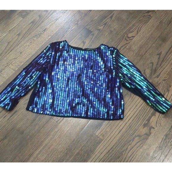 Endless Rose | Tops | Endless Rose Colorful Iridescent Sequins Blouse ...